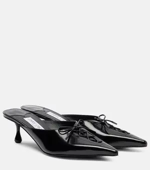JIMMY CHOO Scarlett 50 Leather Mules - Black