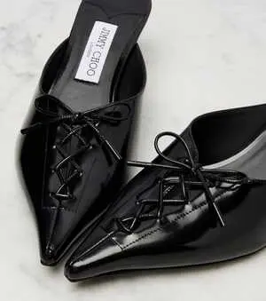 JIMMY CHOO Scarlett 50 Leather Mules - Black