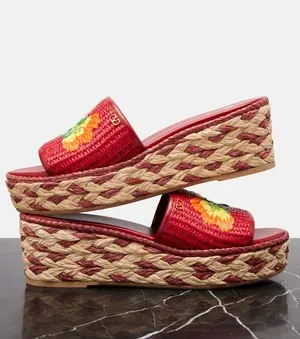 Valentino Garavani Bribri Raffia Espadrille Wedges
