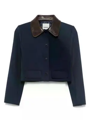 Sandro Cropped Jacket With Contrasting Collar