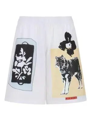 Marni Graphic-print Shorts - 00w01 White