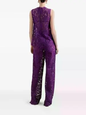 Dolce & Gabbana Cordonetto Floral Lace Top - Purple
