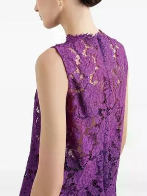 Dolce & Gabbana Cordonetto Floral Lace Top - Purple