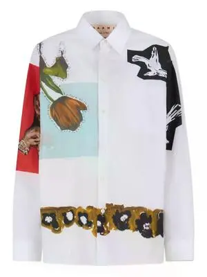Marni Graphic Print Button-up Shirt - 00w01 White