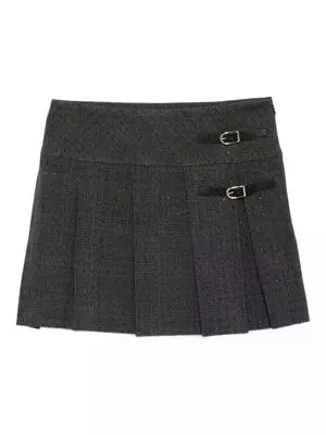 Sandro Pleated Mini Skirt With Buckle Detail