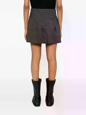 Sandro Pleated Mini Skirt With Buckle Detail