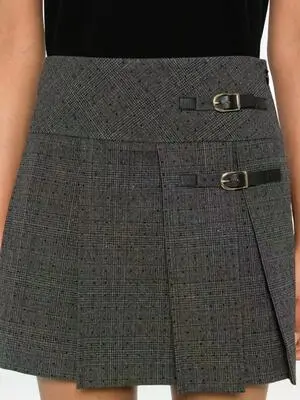 Sandro Pleated Mini Skirt With Buckle Detail