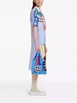 Marni Patchwork Embroidered Short-sleeve Shirt