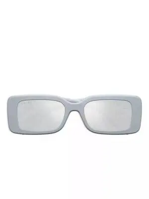 Gucci Gg-logo Rectangle-frame Sunglasses - Grey