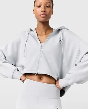 Stella McCartney Logo Cropped Hoodie - Gray