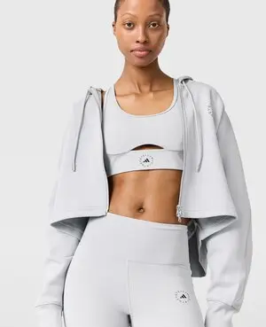 Stella McCartney Logo Cropped Hoodie - Gray