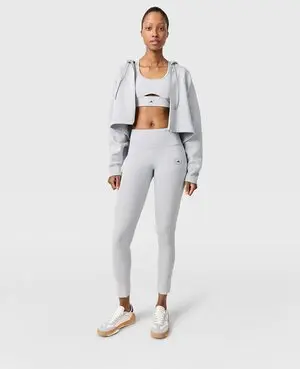 Stella McCartney Logo Cropped Hoodie - Gray