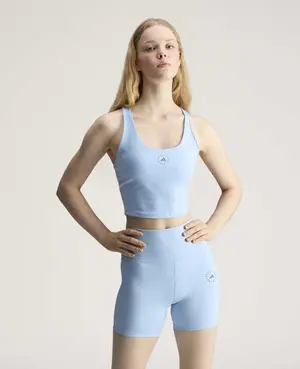 Stella McCartney Truestrength Yoga Cropped Tank - Light Sky