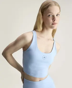 Stella McCartney Truestrength Yoga Cropped Tank - Light Sky