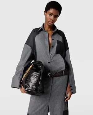 Stella McCartney Paneled Oversized Shirt - Ash Gray