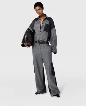 Stella McCartney Paneled Oversized Shirt - Ash Gray