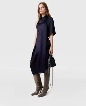 Stella McCartney Asymmetric Tie-neck Midi Dress
