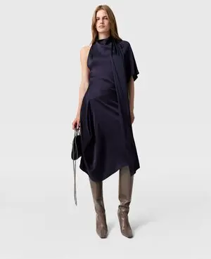 Stella McCartney Asymmetric Tie-neck Midi Dress