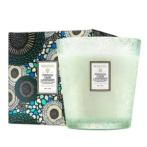 Voluspa French Cade Lavender 3 Wick Hearth Candle - Blue