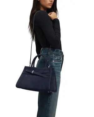 Veronica Beard Suede Dash Bag - Navy