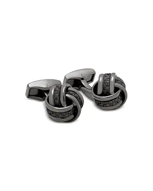 Tateossian Signature Knot Cufflinks - Gunmetal