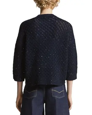 Peserico Sequin Embellished Three Quarter Sleeve Sweater