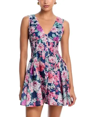Aqua Bloom Mini Dress