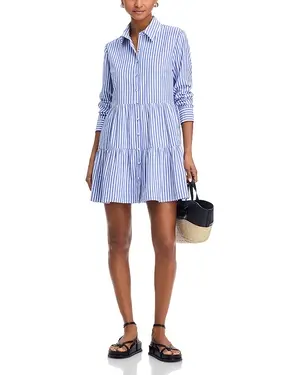 Aqua Striped Mini Dress