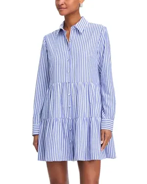 Aqua Striped Mini Dress