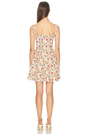 Agua Bendita Moriche Canna Dress In White,rose