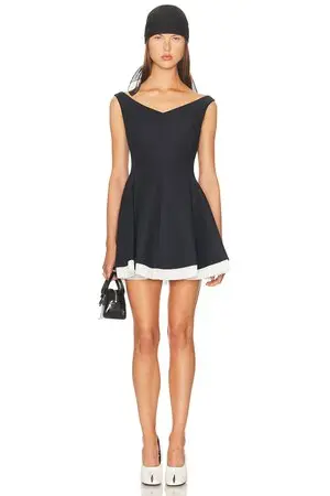 Simkhai Dorothie Off Shoulder Mini Dress - Black Multi