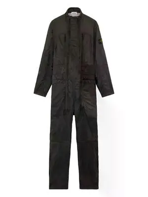 Stone Island Long-sleeved Jumpsuit With Pockets - Black