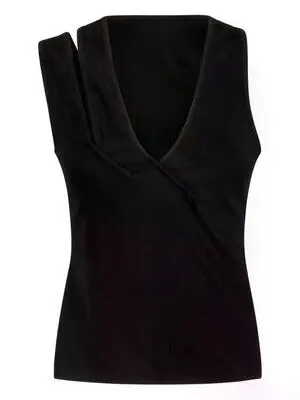 Christopher Esber One-shoulder Ribbed Knit Top - Black