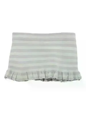 NIIHAI Striped Ruffle Hem Mini Skirt
