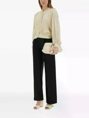 ALYSI Pinstripe Balloon-sleeve Jacket - Neutrals