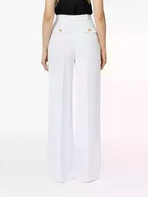 Elisabetta Franchi Pleated Trousers With Gold-button Detail