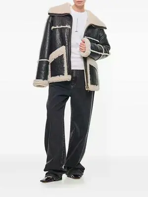 HALFBOY Leather Panelled Shearling Jacket