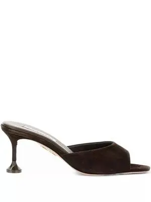 AQUAZZURA 65mm Bisous Fluted-heel Suede Sandals