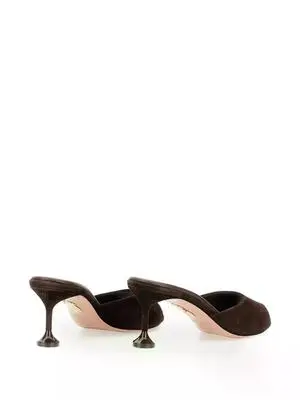 AQUAZZURA 65mm Bisous Fluted-heel Suede Sandals