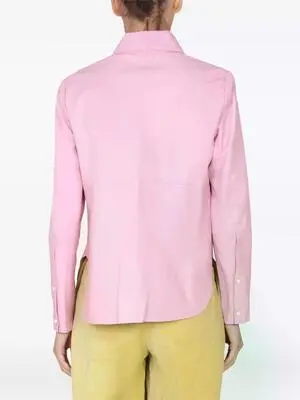 ALYSI Leather Button-down Shirt