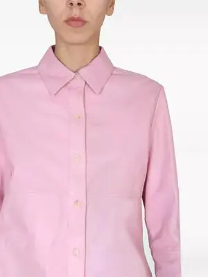 ALYSI Leather Button-down Shirt