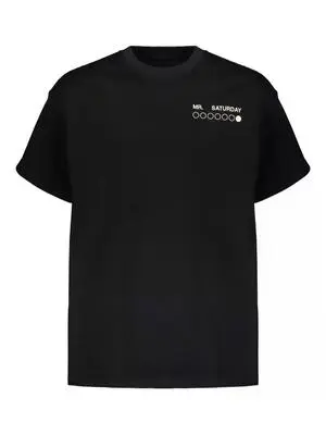 MR. SATURDAY Ribbed-neckline Logo T-shirt