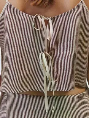 ALYSI Striped Pattern Sleeveless Top