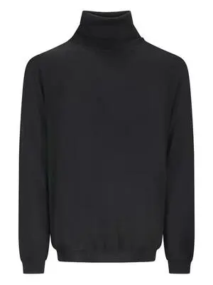 LARDINI Turtleneck Wool Sweater - Black