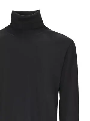 LARDINI Turtleneck Wool Sweater - Black