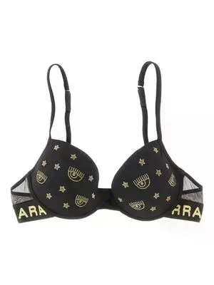 CHIARA FERRAGNI Logo-embellished Bra - Black