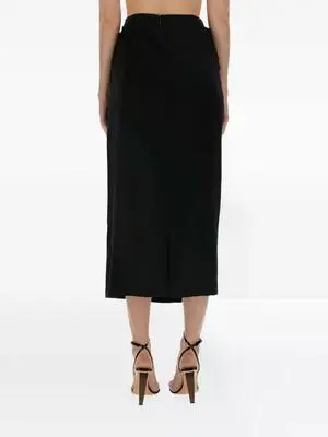ALYSI Draped Knot-detail Midi Skirt - Black