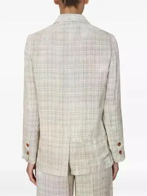 ALYSI Checked Double-breasted Jacket - Neutrals