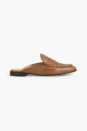 GIANVITO ROSSI Florio Leather Slippers - Light Brown