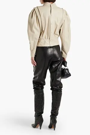 Isabel Marant Lars Gathered Leather Blouse